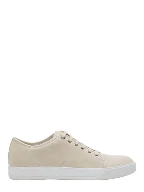 LANVIN Dbb1 Leather And Suede Sneakers - Vanille