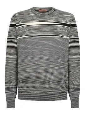 Missoni Slub Crew-neck Pullover - Black & White