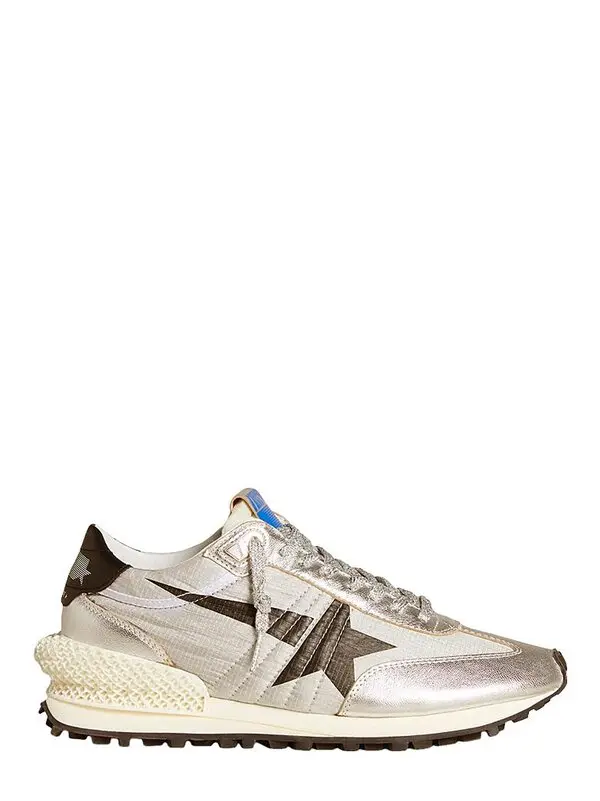 GOLDEN GOOSE Running Marathon Training Sneakers - Silver Black