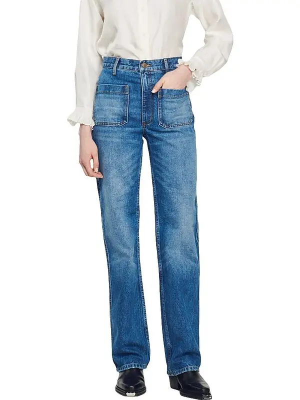 Sandro Moore High-rise Flare Jeans - Blue Jean