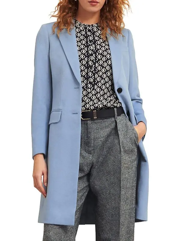 HOBBS LONDON Cavendish Wool Coat - Pale Blue