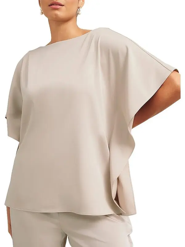 HOBBS LONDON Delora Satin Top - Oyster