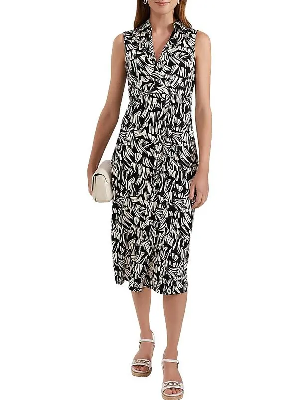 HOBBS LONDON Petite Clarissa Faux Wrap Dress - Black Cream