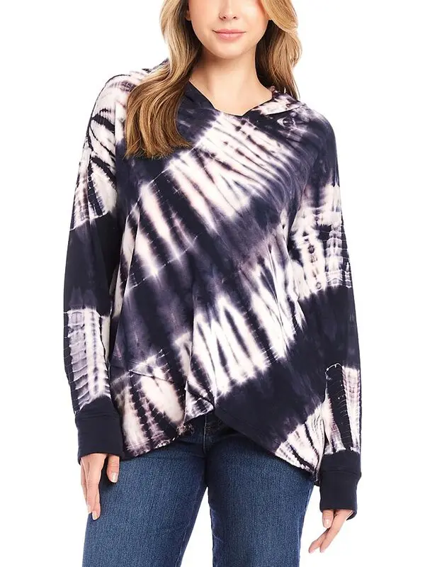 Karen Kane Tie-dyed Hoodie Top - Tye Dye
