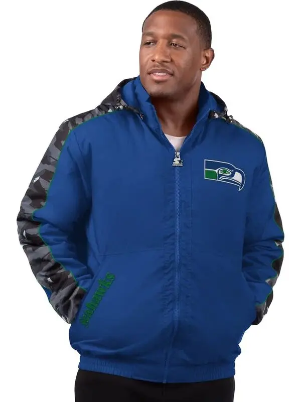 STARTER Seattle Seahawks Full-zip Hoodie Jacket - Royal