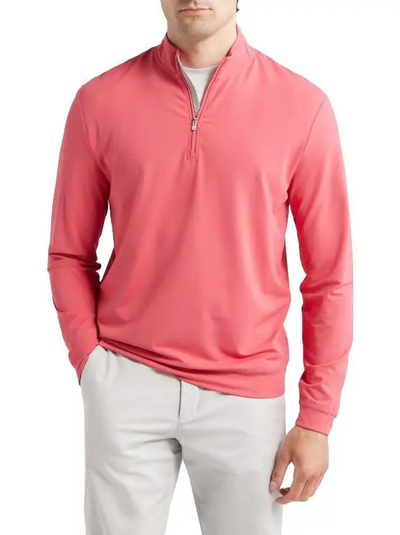 Johnnie-o Motion Performance Quarter Zip Pullover - Lobster