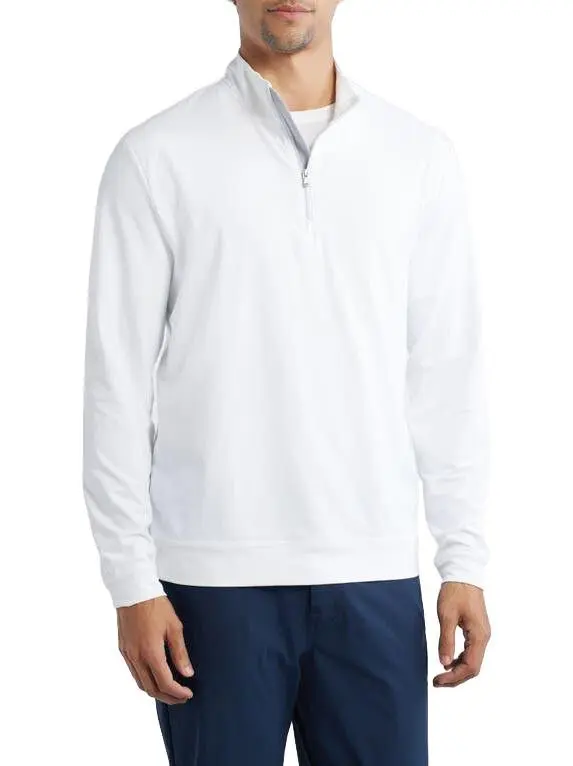 Johnnie-o Motion Performance Quarter Zip Pullover - White