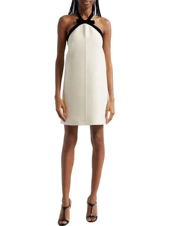 TOM FORD Wool & Silk Crepe Halter Minidress - Aw013 Ecru