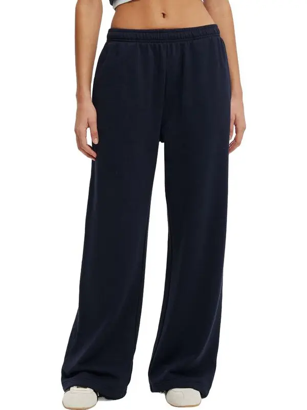 COTTON ON Wide Leg Fleece Sweatpant - Total Eclipse
