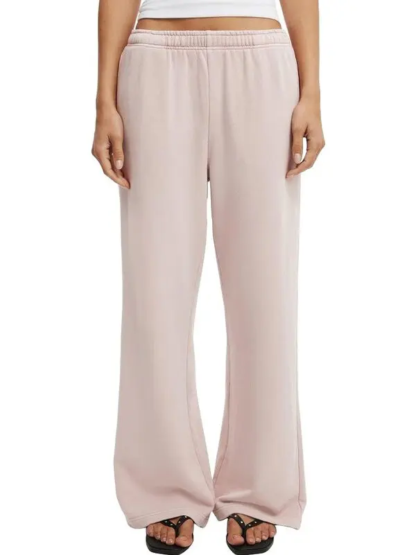 COTTON ON Classic Fleece Wide Leg Track Pants - Washed Spellbound