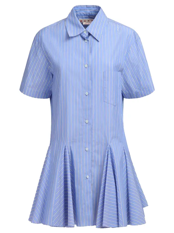 Marni Striped Shirt Dress - Blue