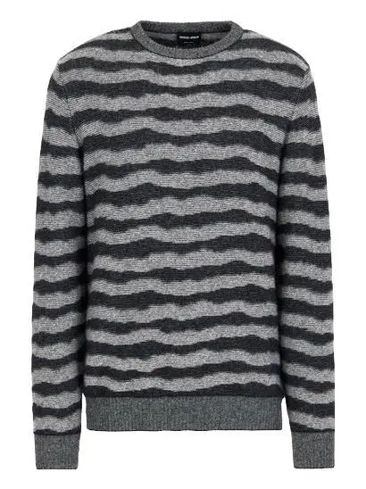 Giorgio Armani Cashmere, Viscose And Silk-blend Jacquard Jumper - Stripe