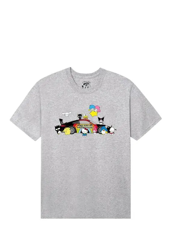 ANTI SOCIAL SOCIAL CLUB X Hello Kitty Racing Tee Shirt - Ash Heather