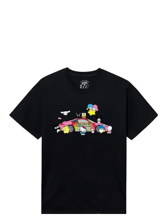 ANTI SOCIAL SOCIAL CLUB X Hello Kitty Racing Tee Shirt - Black