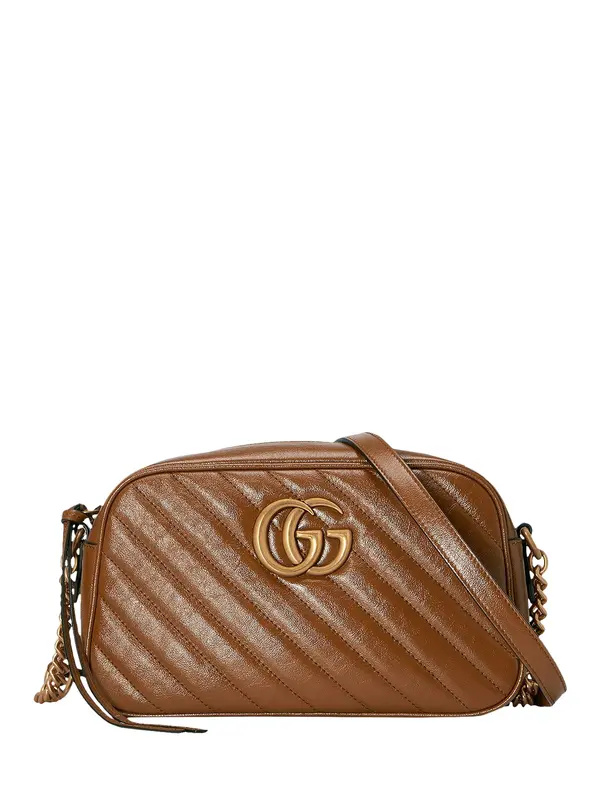 Gucci Gg Marmont Small Matelassé Shoulder Bag - Brown