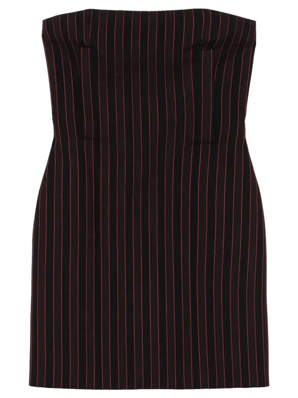 Alexander McQueen Pinstriped Mini Dress - Black