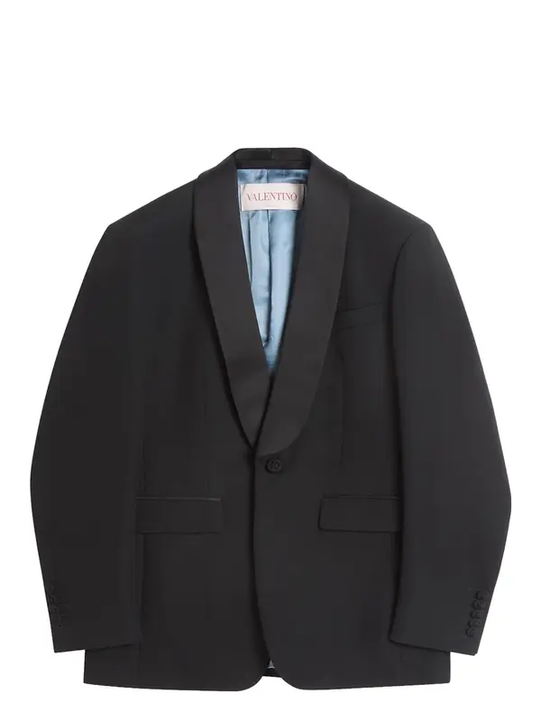 Valentino Garavani Grain De Poudre Shawl Sport Coat - Black