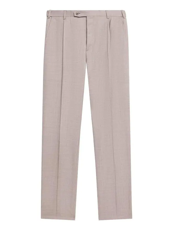 Brioni Wool Sharkskin Trousers - Beige