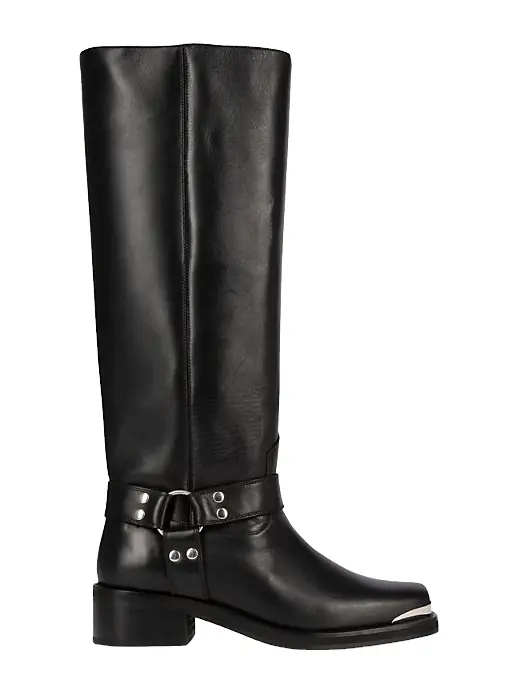The Kooples Strap-embellished Leather Knee-high Boots - Black
