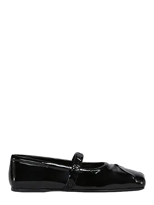 Marni Logo-embossed Patent-leather Mary Jane Shoes - Black