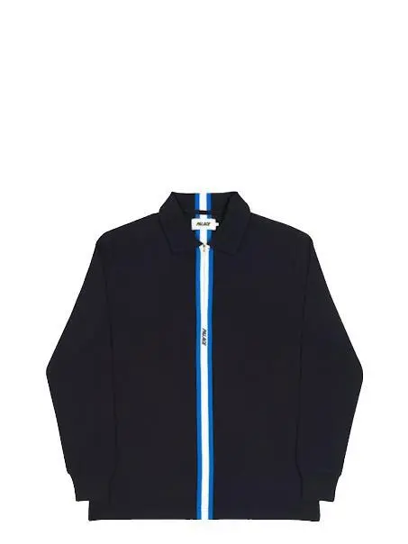 PALACE Vertical Weave Zip Polo - Black