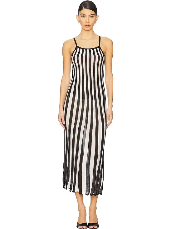 Solid & Striped Kaylee Dress - Noir & Brule Stripe