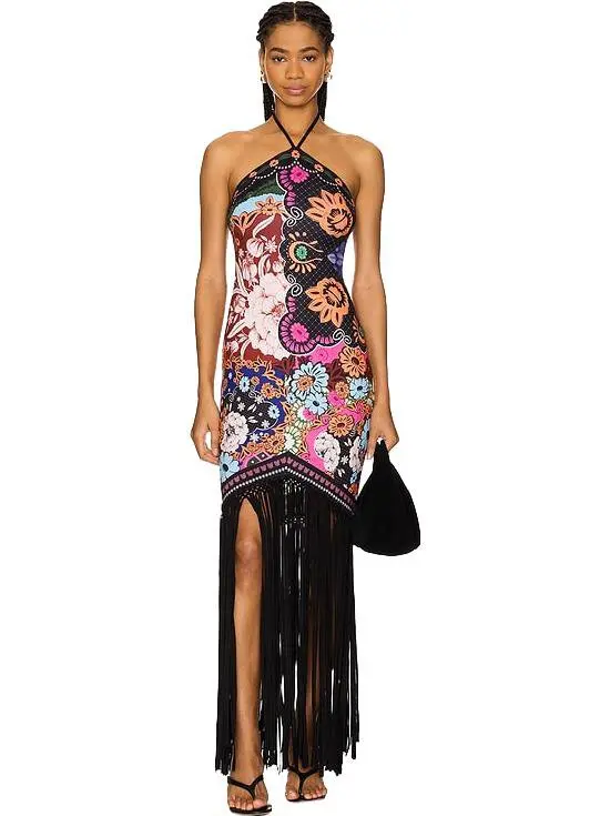 Agua Bendita X Allis Midi Dress - Dashi Black Multi