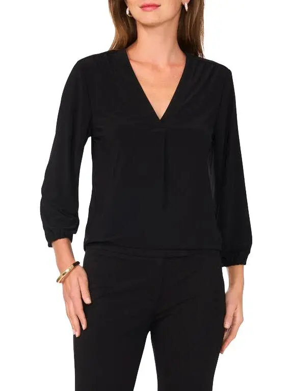 Chaus V-neck Top - Rich Black
