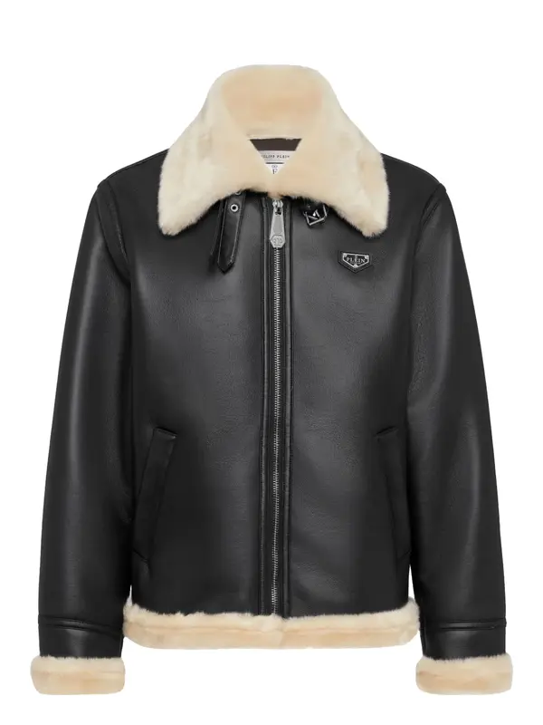 Philipp Plein Eco Shearling Jacket - Black