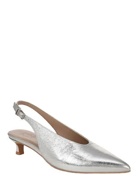 Naturalizer Nicolette Slingback Kitten Heel Pumps - Silver