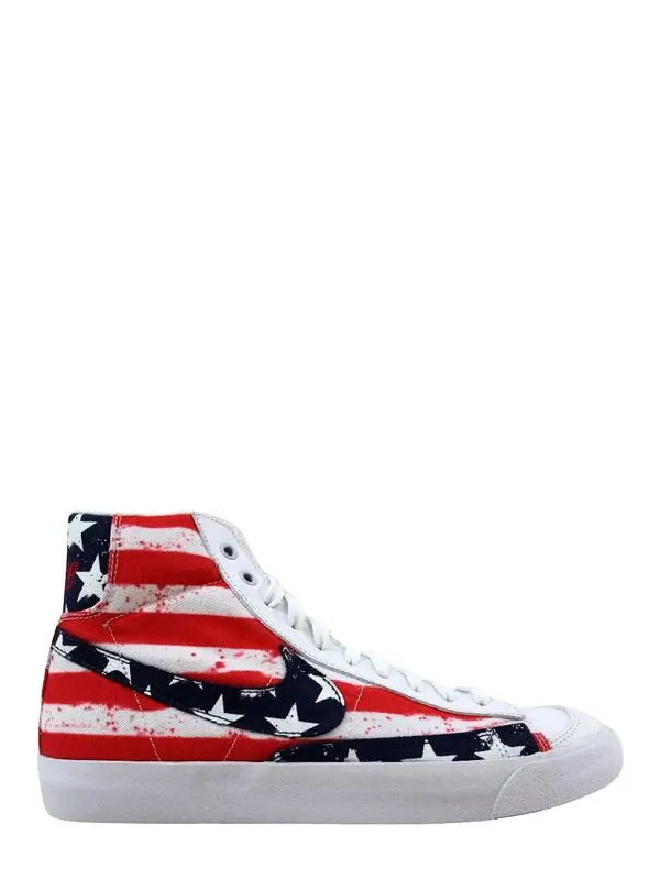 Nike Blazer Mid '77 Premium Vintage Independence Day Sneakers - White/midnight Navy Blue/university Red