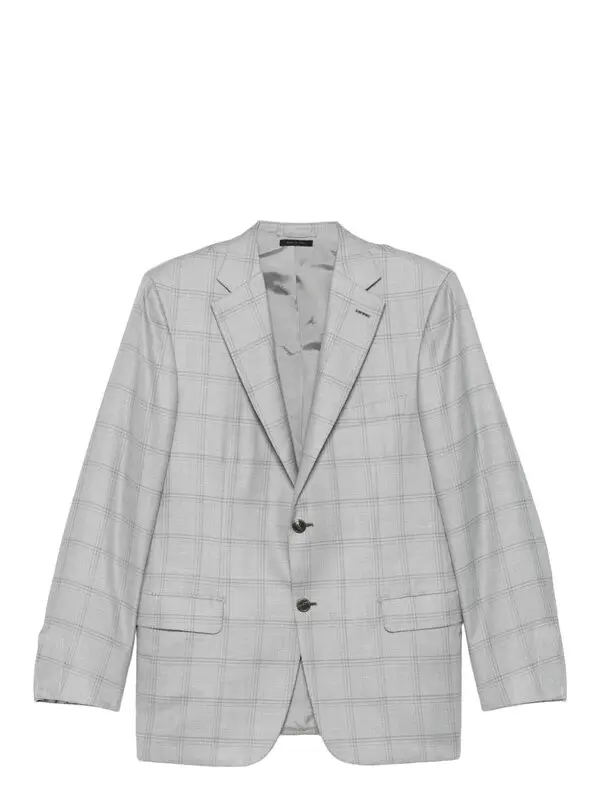 Brioni Checked Blazer - Grey