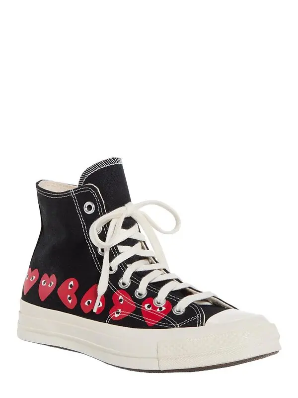 Play Comme Des Garcon X Converse Chuck 70 High Top Sneakers - Black