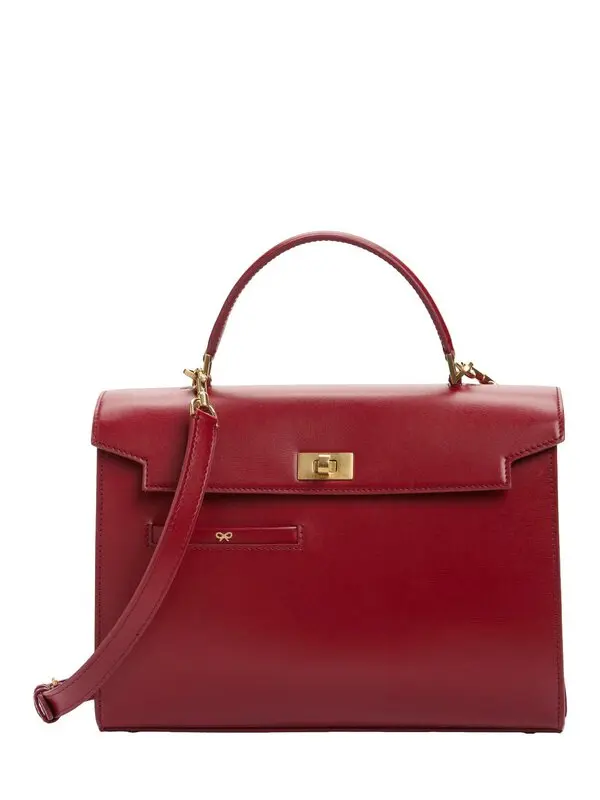 ANYA HINDMARCH Mortimer Leather Top Handle Bag - Vampire