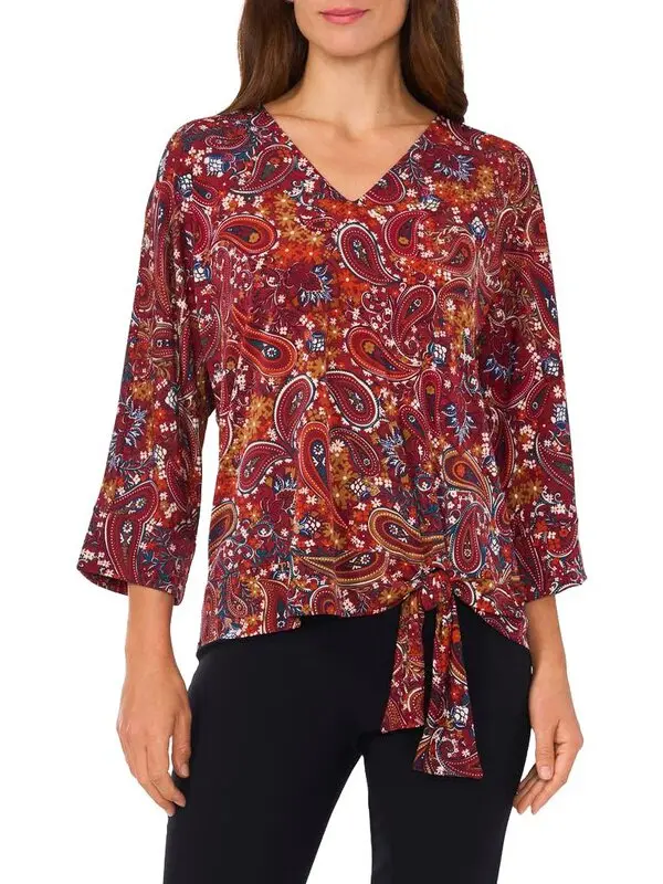 Chaus Paisley Print Top - Brown Paisley 201