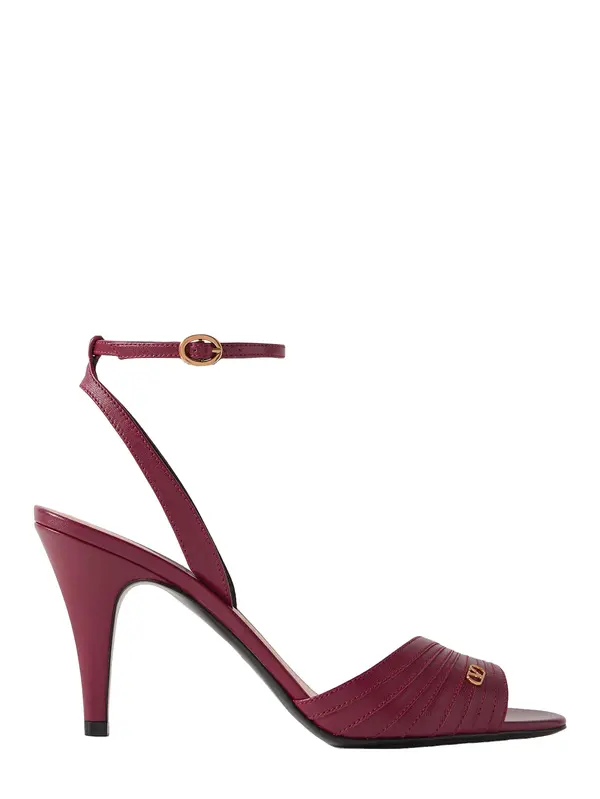 VALENTINO GARAVANI X UNDERCOVER Ladycrush 86 Embellished Leather Sandals - Burgundy