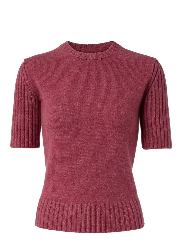 Khaite Mia Cashmere Ribbed Sweater - Red