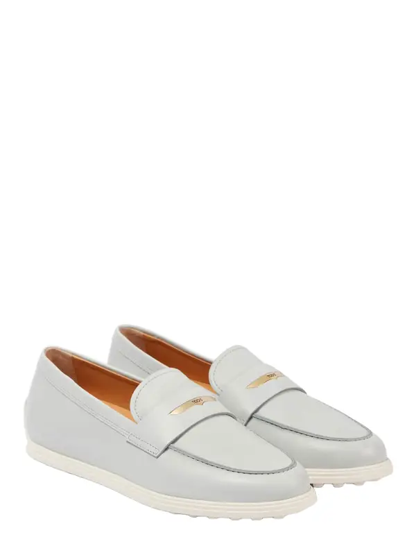 TOD'S Leather Loafers - Grey