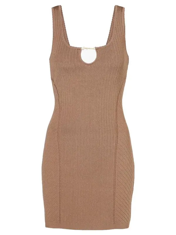 Jacquemus Sierra Ribbed-knit Minidress - Black