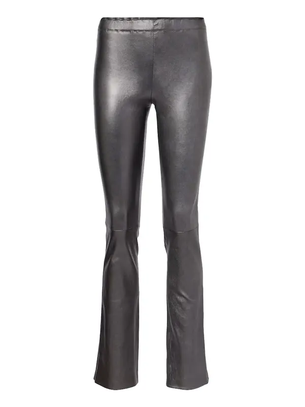 Stouls Jp Long Leather Flared Pants - Purple