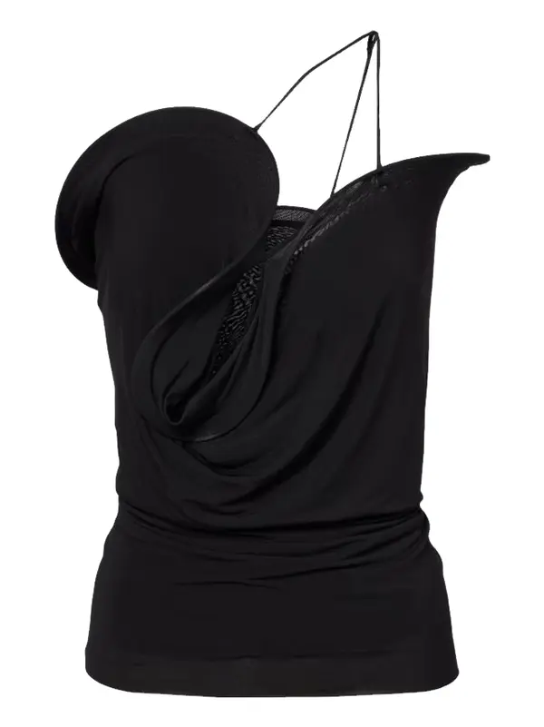 Christopher Esber Wave Coil Jersey Top - Black