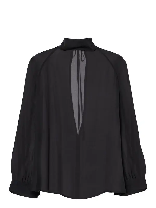 NILI LOTAN Elianna Silk Top - Black