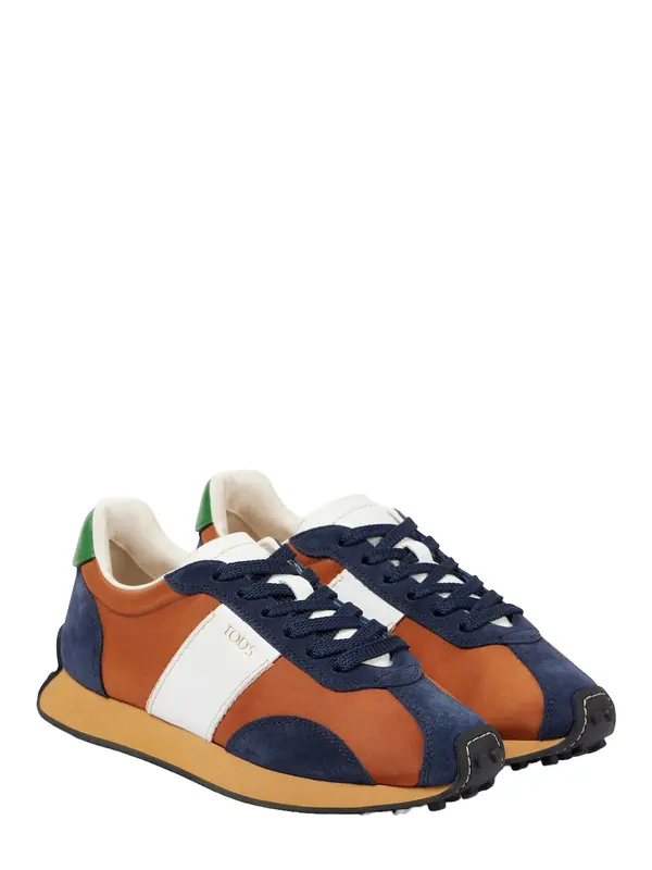 TOD'S T-vintage Leather And Suede-trimmed Sneakers - Multicoloured