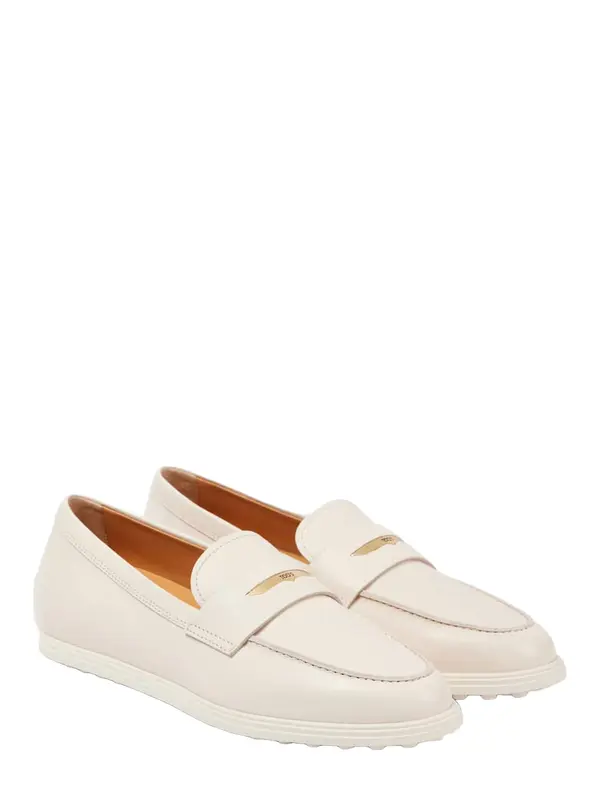 TOD'S Leather Loafers - White