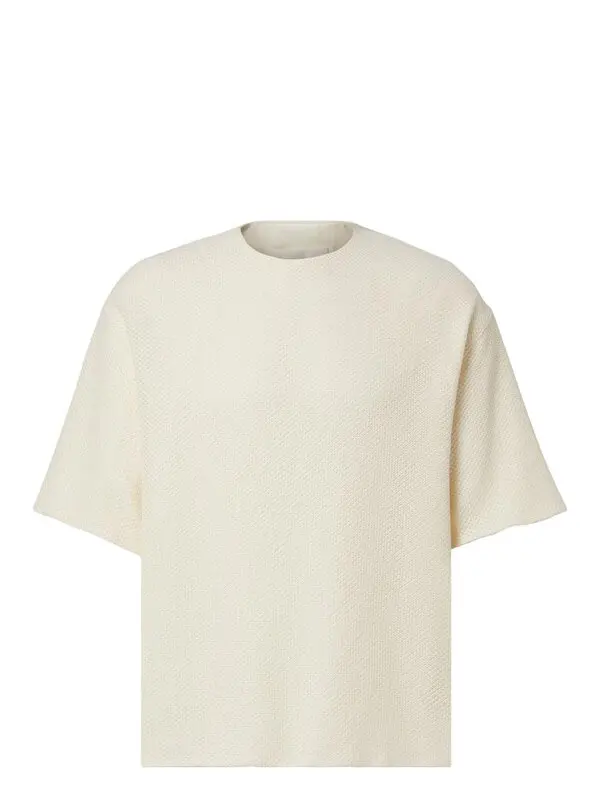 JIL SANDER Zip-detail Cotton-blend Jersey T-shirt - White
