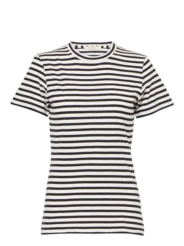 NILI LOTAN Mariela Striped T-shirt - Black