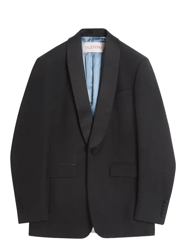 Valentino Garavani Apos;s Grain De Poudre Shawl Sport Coat - Black