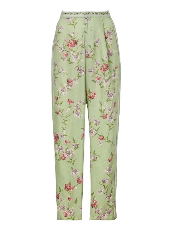 Agua Bendita Florecer Honeysuckle Wide-leg Pants - Green