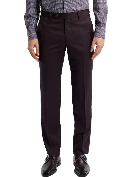 Zanella Parker Platinum Super 130's Gabardine Dress Pants - Dark Burgundy
