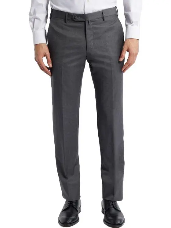 Zanella Parker Platinum Super 130's Gabardine Dress Pants - Medium Grey